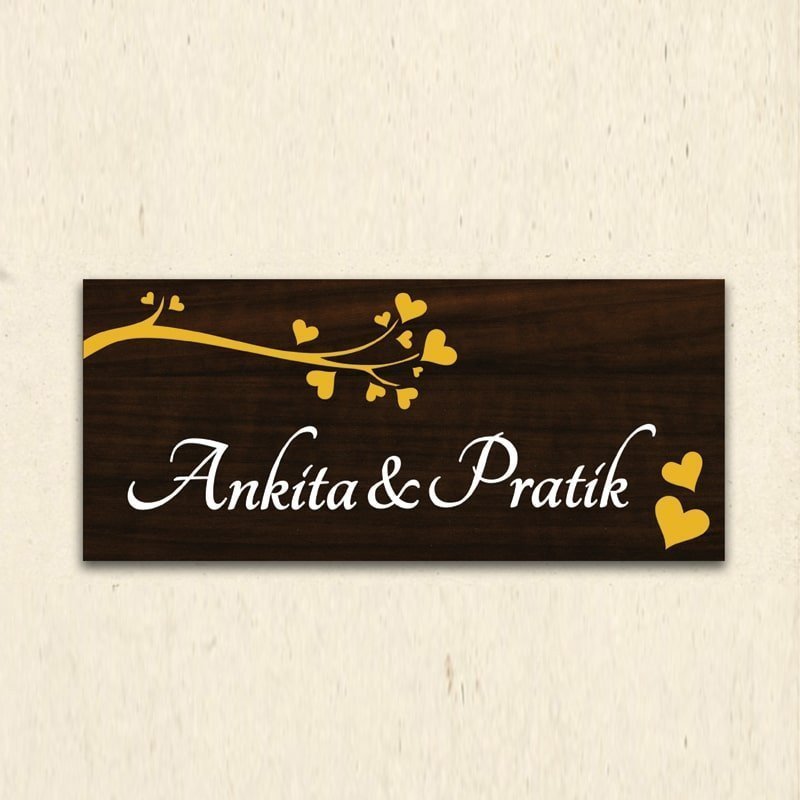 Wooden Couple Name Plate Home Name Plate Design Royal Gifts