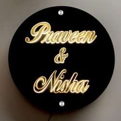 Round LED Name Plate - Stylish Custom Nameplates - Royal Gifts