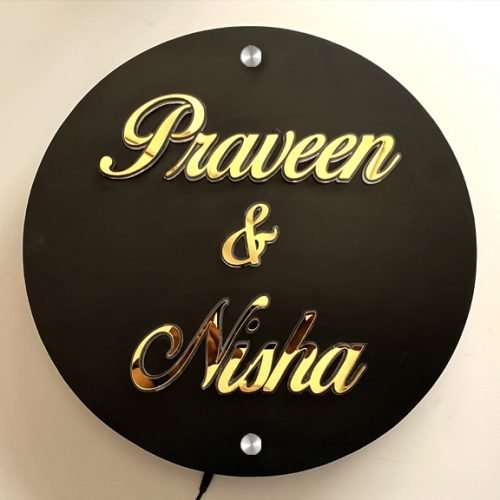 Round LED Name Plate - Stylish Custom Nameplates - Royal Gifts