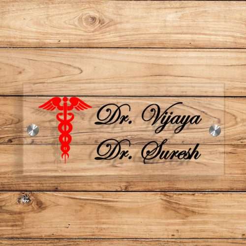 Transparent Acrylic Doctor Name Plate - Customized Nameplates for Home ...