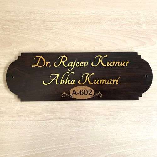 Rounded Wooden Name Plate - Customized Nameplates for Home Online ...