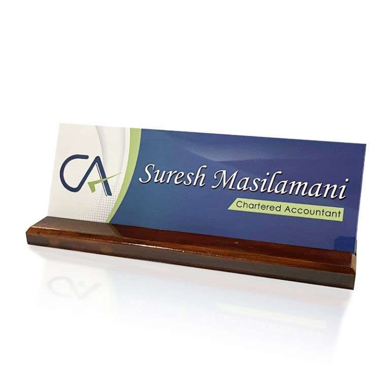 Printed CA Desk Name Plate - Corporate Office Nameplates - Royal Gifts