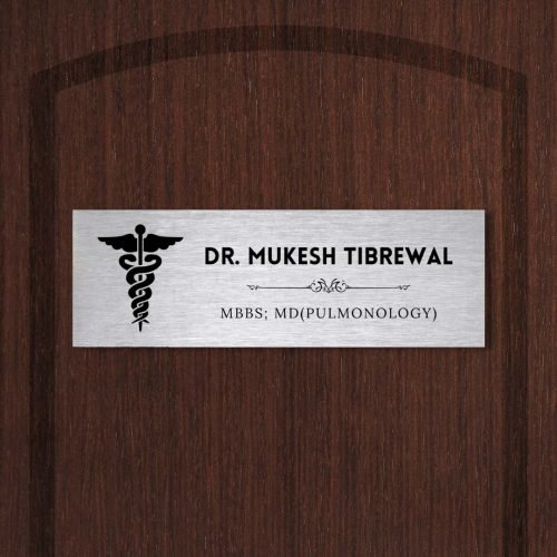 Silver Brushed Doctor Name Plate - Royal Gifts