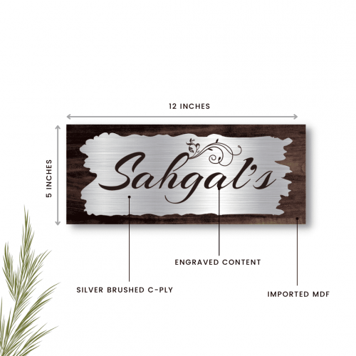 Rugged Silver Engraved Name Plate - Royal Gifts